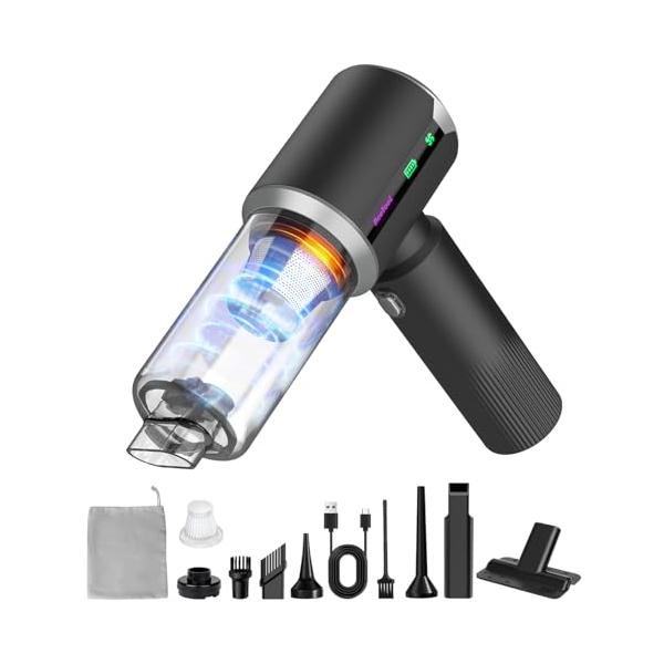 マットブラック/Medium/HX-606・Color:マットブラック・???新開発！！LEDディスプレイ！！驚きの40KPa吸引力！3段階吸引力BeeToolハンディクリーナーは先進的LEDディスプレイを搭載し、吸引力のレベルやバッテリー...