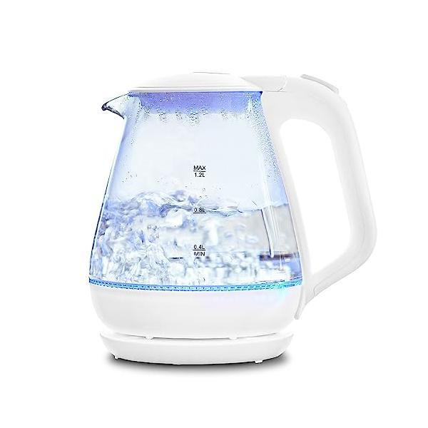 1.2Lホワイト/1.2 L/HKG-012・Color:ホワイト・パッケージ個数:1・容量：1.2L・商品サイズ（cm）：幅約21×奥行約15×高さ約21・商品重量：約830g・消費電力：800W・コード長さ：68cm