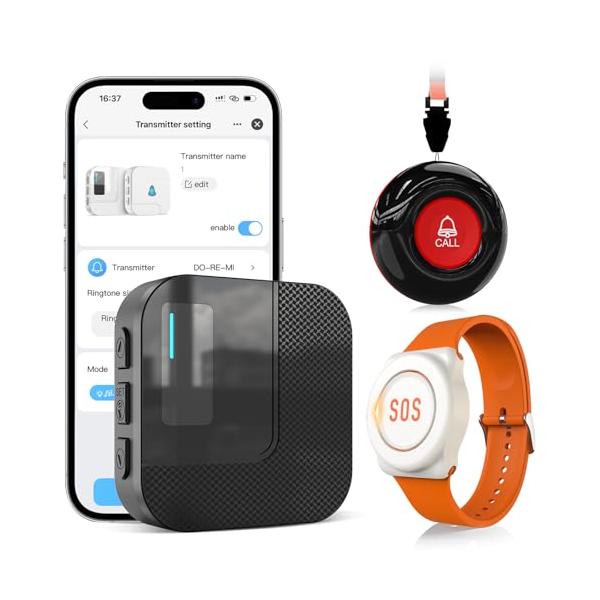 -/-/TY01BL-01AB-05W-O・Model:TY01BL-01AB-05W-O・?? スマホ通知で安心見守りCallToUの呼び出しベルは、高齢者の介護用ブザーとして、家庭・施設問わず活躍。ボタンを押すとスマホに通知される仕組み...