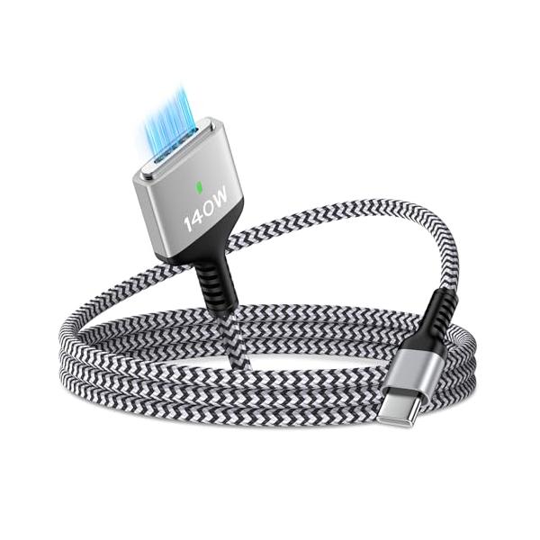 Mag-safe 銀白/-/-・Color:Mag-safe 銀白・??140W PD3.1超高速充電 弊社のＭacbook air 充電ゲーブルは、革新的なPD 3.1急速充電技術を採用 し、100Wの出力制限を突破して140Wの高出力を...