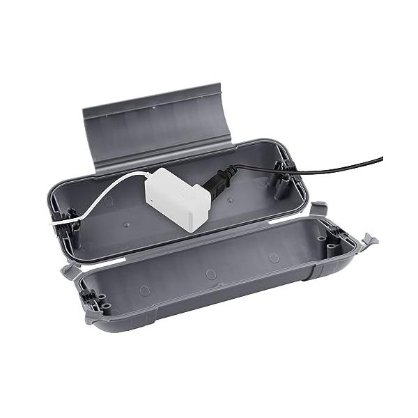 インダストリアル・グレー  ・・Color:グレー・延長コード安全カバー： ロック ラッチx4、ケーブルクランプx2、取り付け穴x2、ケーブルタイx2、防水性と密閉性を確保し、屋外と屋内の電気接続を乾燥させて安全に保ちます。どこにでも簡単に...