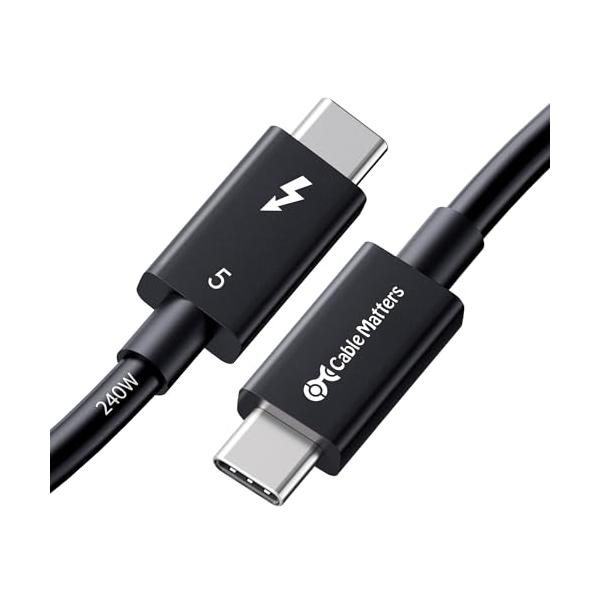 ブラック/0.3m/107062-BLK-0.3m・Size:0.3mColor:ブラック・圧倒的なスピードと効率性： 従来のThunderbolt 4テクノロジー（最大40 Gbpsの転送帯域幅）から大幅に飛躍した、最大80 Gbpsの双...