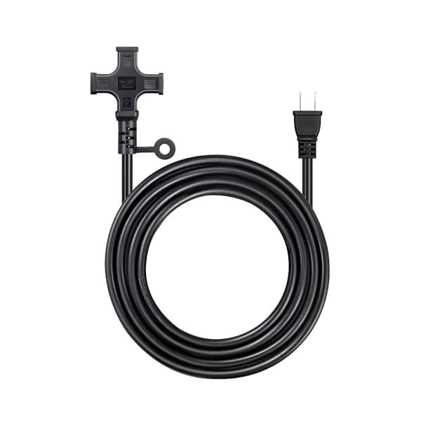 ブラック/1m 1本/power code・Size:1m 1本・パッケージ個数:1・延長コード●定格電圧 / 電流:AC100V 50/60Hz(12A／125Vまで、1500Wまで) 色: 黒 電線仕様 : VCTF 2芯×1.25mm...