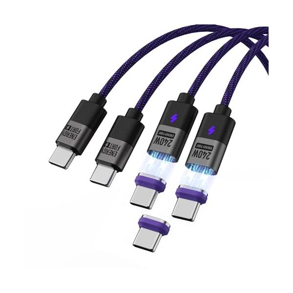 -/1.2m/1.2m*2本+端子*3個(Type-C)・Model:1.2m*2本+端子*3個(Type-C)・マグネット式充電＆片手充電 従来のUSB充電ケーブルと比べ、このマグネットUSBケーブルは、充電ケーブルの先端にマグネットを採...