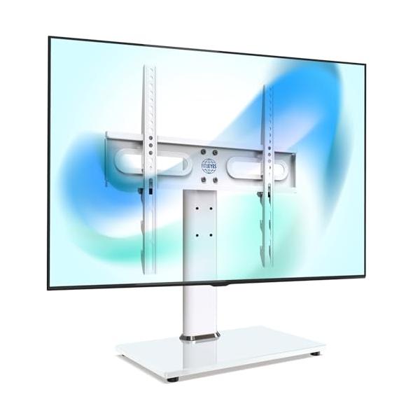 ホワイト/-/-・Color:ホワイト・対応機種テレビスタンドの耐荷重は40kgで、100mm x100mmから最大400mmx400mmまでのVESA規格、27〜55Vスクリーンに対応しています。・安全素材冷間圧延鉄素材と8mm糸印強化ガ...