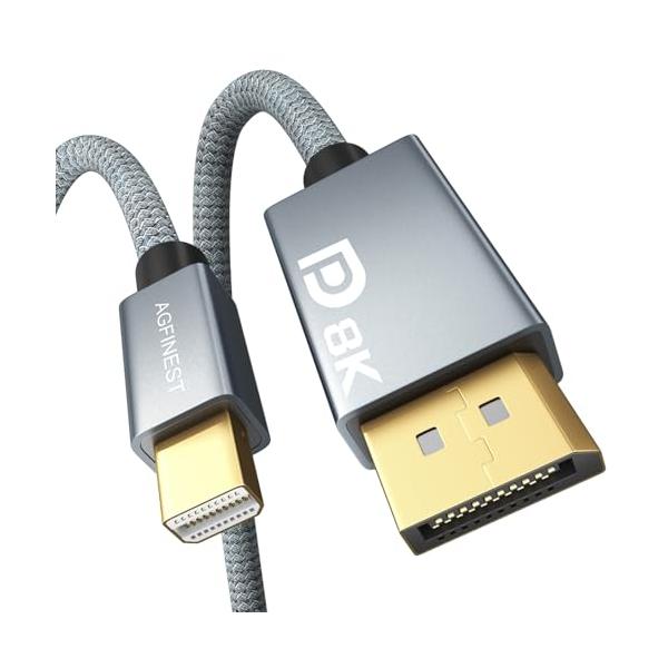 -/2M/-・Size:2M・8K Ultra HD Mini DP - DP 1.4 ケーブル：Mini DisplayPort搭載のノートパソコンやデスクトップパソコンとBig DisplayPort搭載の8K外部ディスプレイを接続する...