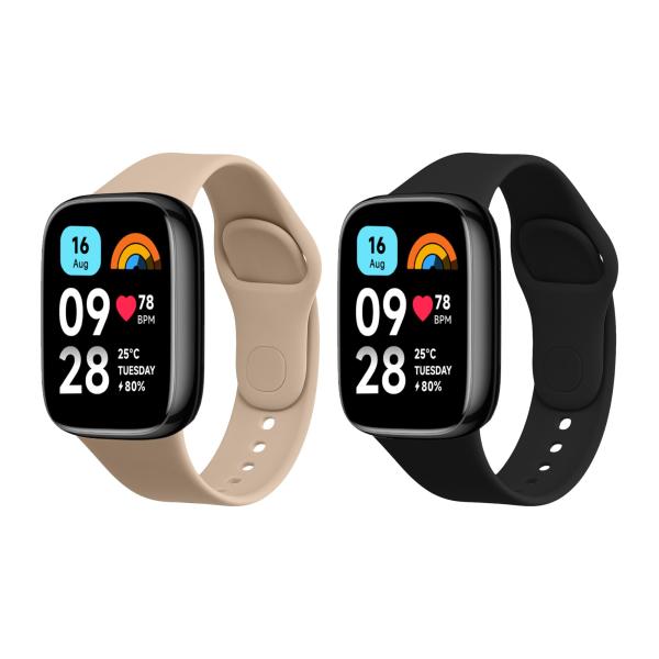 ・黒色 / ベージュ L ・・Size:LColor:黒色 / ベージュ・ぴったり: 以下のデバイスに対応: Xiaomi Redmi Watch 3 Active・リフレッシュ: あなたの古くなったスポーツウォッチの時計バンドを、このソフ...