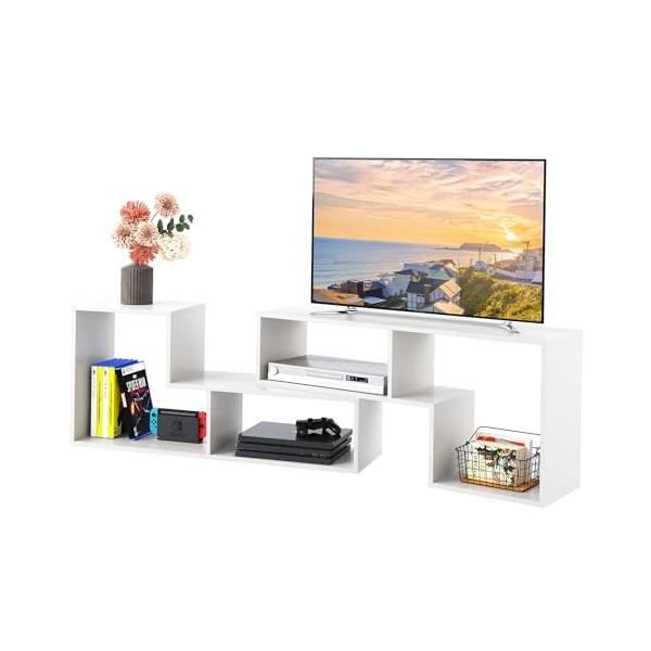 テレビ台ホワイト/幅105×奥行29.6×高さ43cm/ADSG602WH・Color:ホワイト・「伸縮・角度調整するテレビ台」幅や角度を自由に変えることができる特別な伸縮スタイルです。お客様は自分のニーズに応じて自主的に調整できます。これ...