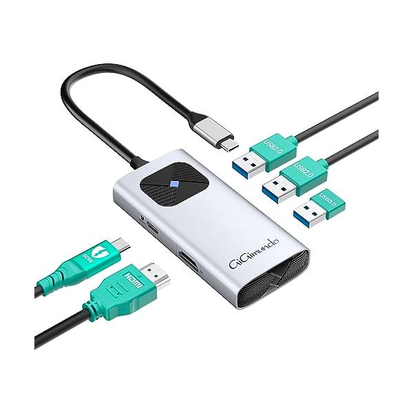 シルバー/-/-・Color:シルバー・USB-C 5-in-1ハブポート不足のお悩み解決！USB-C ハブには1x USB A3.0ポート（5Gbps)、2x USB A2.0ポート（480Mbps)、1x 4K HDMIポート、1x T...