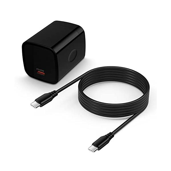 USB-C &amp;USB-C ケーブル Black/-/PT-WC-13・Color:USB-C &amp;USB-C ケーブル Black・★ 最大45W出力のGaN充電器：Hootek USB-C 充電器は革新的なGaN(窒化ガリウ...