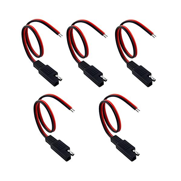 SAE用シングルヘッドプラグ、sae用プラグ、使いやすく、柔軟に配置できます。・動作電圧：12 V; 電流：10 A; 長さ：300mm /11.8インチ。・太陽電池の接続と転送、自動車用バッテリーの転送などに適しています。・SAE用延長ケ...