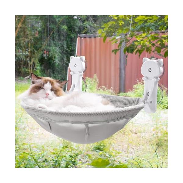 グレー/-/A37A・MaterialType:メッシュPatternName:グレー・パッケージ個数:1・沈み込みデザイン JUNSPOWの猫ハンモックは、猫が丸まって眠れるように特別に設計されており、猫に安心感を与えます。猫が丸くなって...