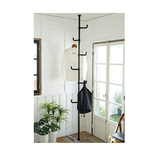 1)シングルマットブラック/シングル/WJ-725RM(MBK)・Color:マットブラックSize:シングル・パッケージ個数:1・全体サイズ(約):32×32×190-260cm・全体耐荷重(約):30kg、フック1本あたりの耐荷重(約)...