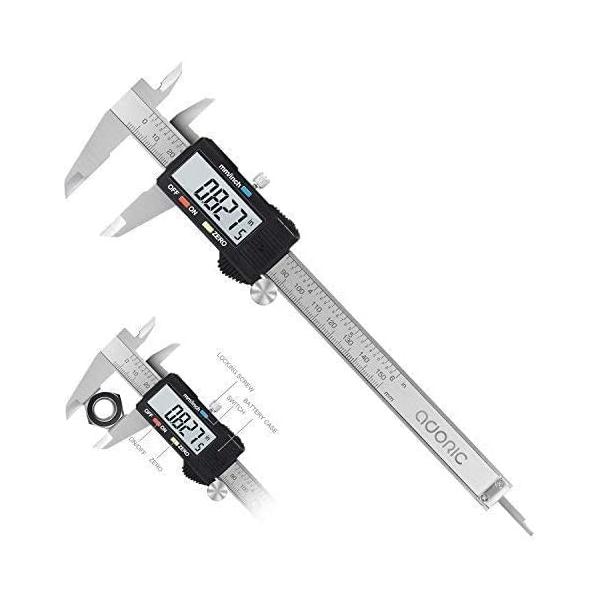 -/-/KC24・ステンレス鋼製デジタルノギスノギスの全体は高度研磨に磨かれた表面、耐久性ステンレス鋼素材を採用しており、強度耐衝撃性に優れています。IP54防水防塵の機能つき、いつでも安心に測定できます。・高精度に拘る0.01〜150.0...