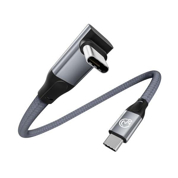 グレー/1ft/UseBean-USBC-90-1FT-20G-240W-5K4K・Size:1ftColor:グレー・L字型プラグ設計：240W USB-C &amp; USB-Cケーブルは最新のL字型デザインを採用し、インターフェースを...