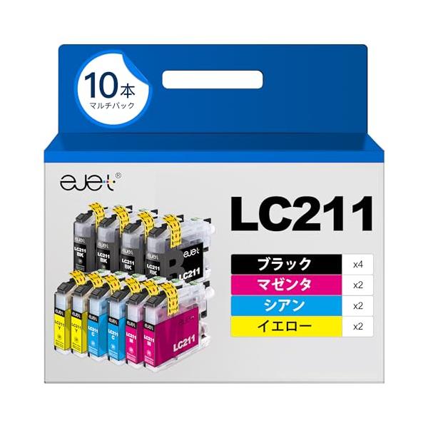 brother 対応 インク lc211LC211-4PK LC211BK LC211C LC211M LC211Y/LC211 LC211-4PK 10本セット 大容量/ブラザー 用 インク lc211・●パッケージ内容： ブラザー 用 ...