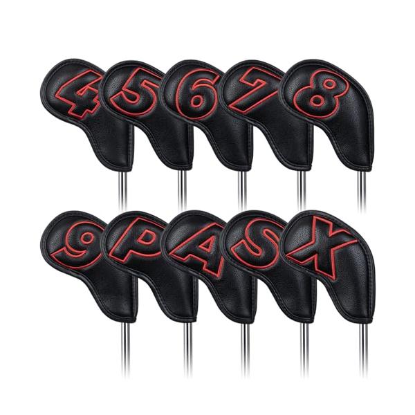 10pcs(4-9PASX) 両面レッド番号 黒い合成皮革両面レッド番号 黒い合成皮革/10pcs(4-9PASX)/D6010332・Style:10pcs(4-9PASX) 両面レッド番号 黒い合成皮革・マグネット開閉磁石開閉で、出し入...