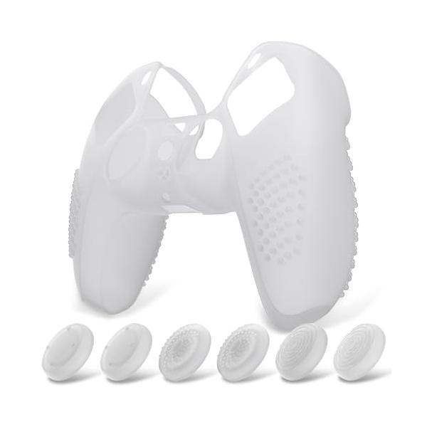 クリアホワイト/-/-・Color:クリアホワイト・パッケージ個数:1・ps5コントローラー対応用に特別に設計された良質なシリコンケースカバーです。様々なデザインとカラーができ、コントローラーをおしゃれに保護します。・滑り止めのシリコングリ...