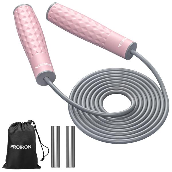 Pink/-/-・Color:Pink・製品素材シリコーン（ハンドルカプセル化層）+ PP（ハンドルの内側） + PVC（ロープ）+ C45スチール（重り）。ロープの太さは7mmで、重さは100gです。縄跳びの総重量は450gです。・高効率...