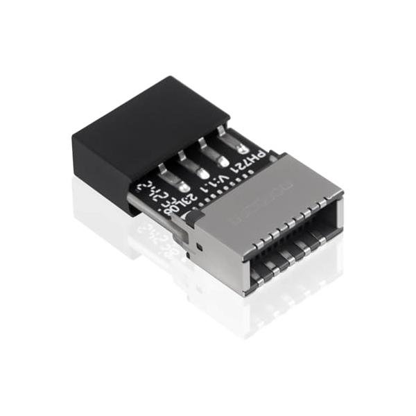 USB 2.0 - USB 3.2 Gen 1ヘッダーアダプター。ブラック/-/DUK-00920・パッケージ個数:1・内蔵マザーボードにUSB 2.0 USB 3.2 Gen 1ヘッダーアダプターを取り付けるだけで、9ピンUSB 2.0を...