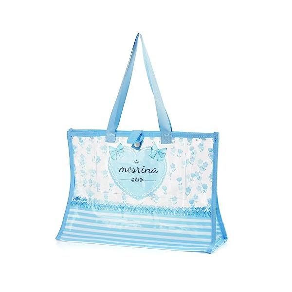 Asianハート.水色/約38cm×約28cm×約15cm/CXTMB22001・Color:ハート.水色・本体：PVC素材・サイズ（単位：cm） タテ：約38／ヨコ：約28／マチ：約15・15cmのマチ幅で大きく開くから荷物の出し入れも楽...