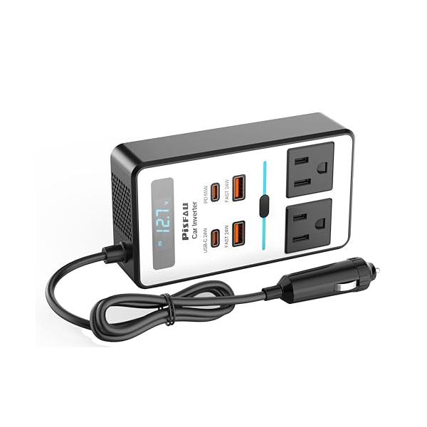 -/300XS/MT-PC200XS・Size:300XS・車載電源インバーター?この車載電源インバーターは、2つの国標準ACコンセント、4つのUSB充電ポート、DC 12V to AC 110Vコンバーターを装備しており、ノートパソコン、...