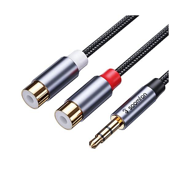 3.5mm(オス) - 2RCA(メス)/1M/-・Color:3.5mm(オス) - 2RCA(メス)Size:1M・HiFi音質再生3.5mm(オス)to 2RCA(メス) 変換ケーブルは2重シールドと研磨済コネクタそして耐腐食性の高い...