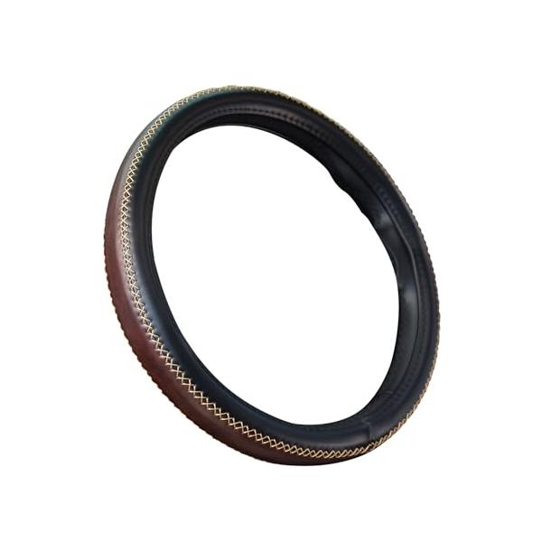 ブラウン/-/-・Color:ブラウン・デザインこちらのハンドルカバーはシンプルデザインとなって、革は柔らかくて、握り感は抜群で、あなたに更に快適な運転体験を作ります・滑り止め独特の縫い目のデザインで、手とグリップの間がより密着し、ハンドル...