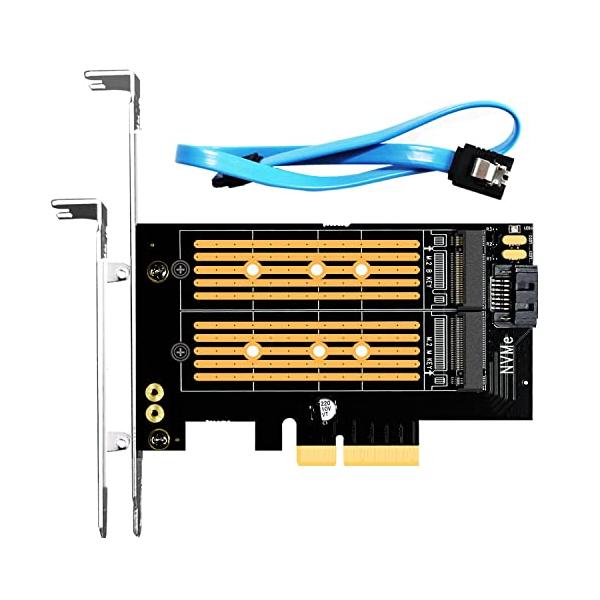 ブラック/-/PA12・パッケージ個数:1・2 in 1 M.2 SSD アダプター:これにより、1つのM.2 NVMe SSDと1つのM.2 SATA SSDをコンピュータに取り付けることができます。M.2 NVMe SSDは下側のスロッ...
