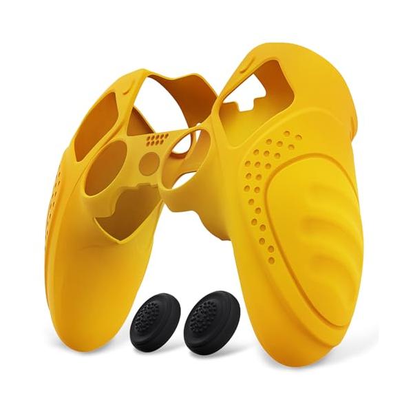 イエロー/-/EHPFP012・Color:イエロー・高品質なシリコンケースは、ps5 Edgeワイヤレスコントローラー用に特別に設計されています。様々なスタイルと色からでき、新しいコントローラーを保護します・滑り止めのシリコングリップスキ...