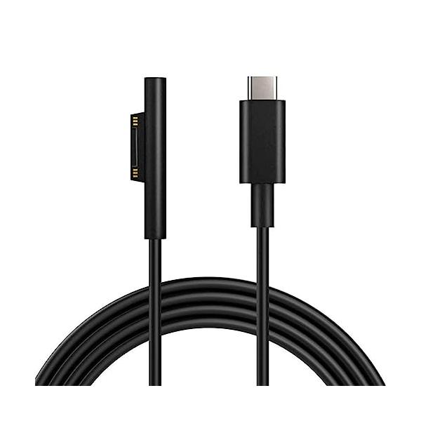 Black/Surfac 充電ケーブル 1.8M/45W1.8M・Size:Surfac 充電ケーブル 1.8M・surface充電ケーブル対応機種Microsoft Surface pro 3/4/5/6/7/7+ 、Surface La...