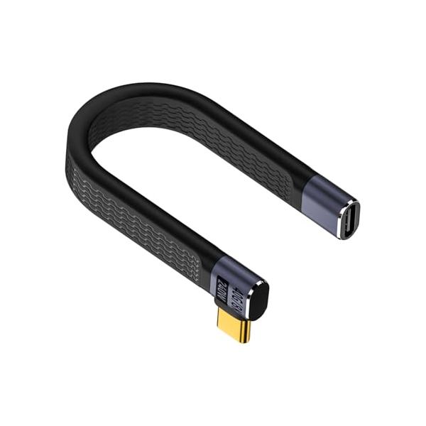 オスto メス・Style:オスto メス・USB Type C 延長ケーブル L型短い USB C 延長ケーブルは13 cmの手のひらサイズに仕上げました。USB Cの 端子部分をL字型にすることで、コネクタが邪魔にならなく、動画を視聴し...