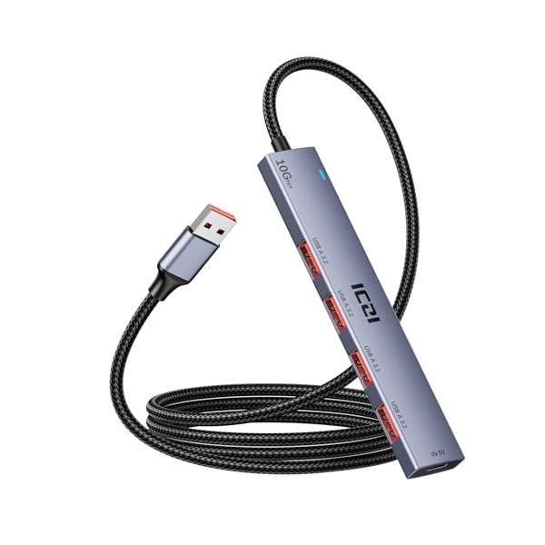 -/4 USB-A (120cm)/-・Size:4 USB-A (120cm)・?10Gbps高速転送USBハブICZI USB3.2 ハブは4つのUSB-A 3.2ポートに拡張して、ノートPCなどの設備を同時に複数のUSBデバイスと接続...