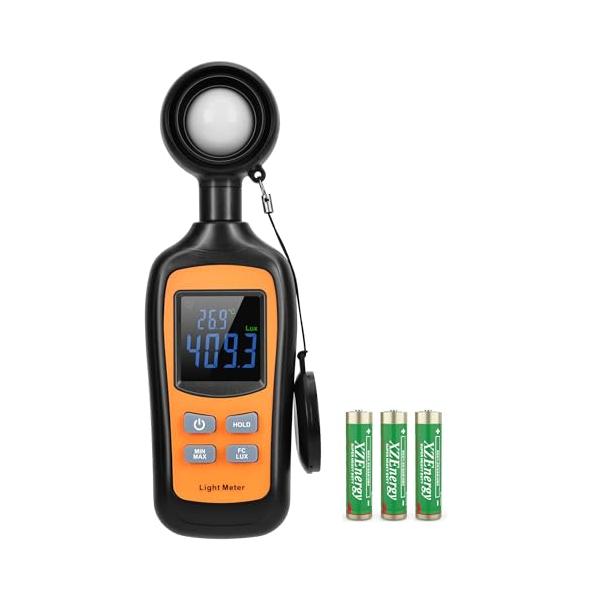 黒い＆オレンジ/-/VLT-912-233・Color:黒い＆オレンジ・「温度計測機能を搭載」気温測定機能付きのデジタル照度計、環境温度を自動的に測定。・「バックライト付き多彩LCD画面」大LCD画面表示で、数値、電池残量などをはっきり確認...