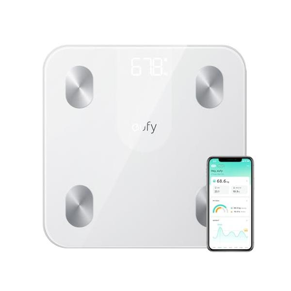 White/-/AMZ-T9120・Color:White・コンパクトサイズで簡単収納：わずか1.1kg、26cm正方でスペースを取らないコンパクトサイズ。脱衣所やリビングなど簡単に収納が。・12の項目を測定：体重や体脂肪率、BMI、筋肉量...