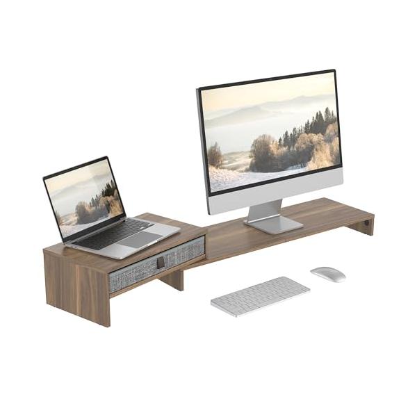 ブラウン/-/-・Color:ブラウン・収納たっぷり・ スペースを有効に活用モニター台に引き出しが付いているのでペン、スマホ、ノートなどの文具小物一気に収納できます。モニター下の空間はキーボードやマウスなど周辺機器などの周辺機器を整理し、作...