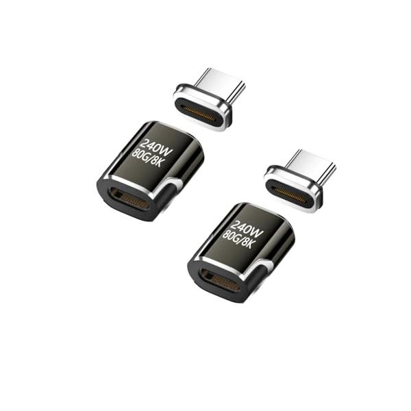 240W ブラック 2個/-/-・Color:240W ブラック 2個・240W超高速充電対応このマグネット式USB-Cアダプターは最大240W（48V/5A）の超高速充電に対応し、USB4およびUSB-Cデバイスに安定した電力を供給します...