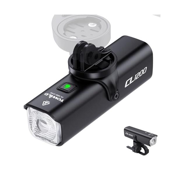 1.CL1200ライト-5000mAh（単品）ブラック/-/-・Style:1.CL1200ライト-5000mAh（単品）・新しい5000mAh大容量バッテリー TOWILD CL1200 自転車ライトは5000mAhアルミ合金バッテリーを...
