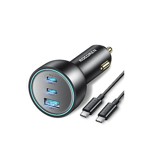 ブラック/ケーブル付き/RCCC-165A・Size:ケーブル付きColor:ブラック・?PD 3.1 + QC 5.0認証165W急速充電カーチャージャー: Rocoren ユニーク真っ新な165 WカーチャージャーはPD3.1(Powe...