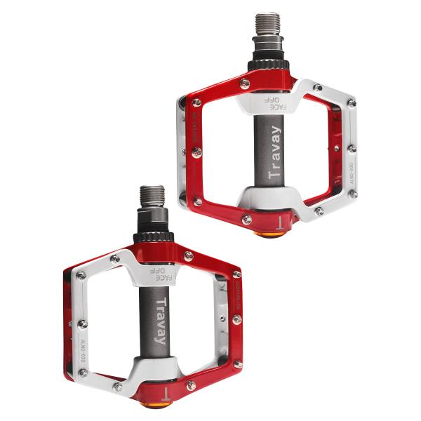 競技用・レッド  ・・Color:レッド・最新開発踏み面の間にダンピング用のクッションが付き、衝撃吸収性能を最大限に強化され、サイクリングの疲れを有効に軽減します。・3つ密封式ベアリング薄型割には剛性があり回転は滑らかで漕ぎやすいです。防水...