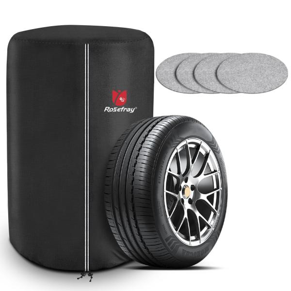 ・ブラック M（73×110cm） Rose-tirefelt-black-M-fra・・Size:M（73×110cm）Color:ブラック・フェルトパッド4枚付直径58cmのフェルトパッドが４枚付いています。タイヤを重ねた収納の場合、タ...