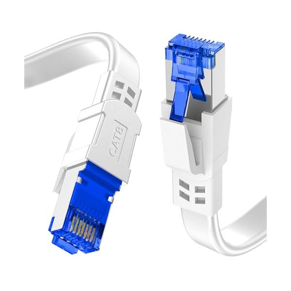 ホワイト/5m/-・Size:5mColor:ホワイトNumberOfItems:1・40Gbps超高速安定: CAT8LANケーブルは「40GBASE-T」に対応して、伝送速度は最大40Gbps、伝送周波数帯域は2000MHzまでをサポー...