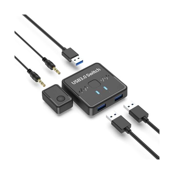 ブラック/2入力1出力 USB3.0 切替器/-・Size:2入力1出力 USB3.0 切替器Color:ブラック・USB 切替器 双方向切り替えこのUSB3.0切替器は、2台のパソコンで1台のUSB機器を共有し、2台のUSB機器で1台のパ...