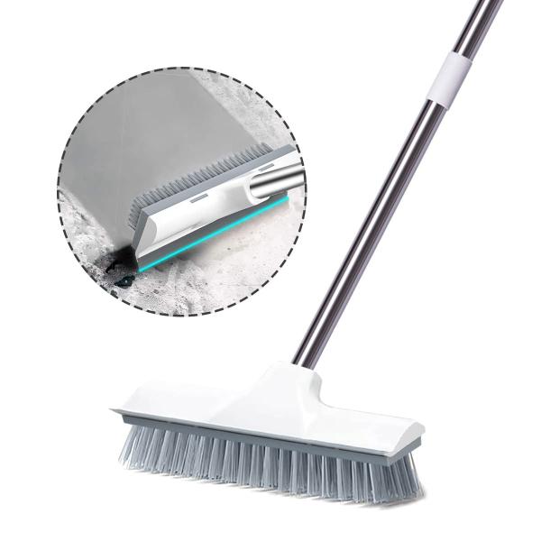 モダンホワイト/ワンサイズ/SZ-01・Color:ホワイト・パッケージ個数:1・2 in 1水切りワイパー＆ブラシ設計デッキブラシはブラシやスクレーパーとして使用でき、床をブラッシングした後は簡単に下水を掻き取ることができます。家事をする...