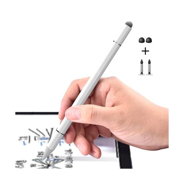 ・ホワイト  130B-3in1Pen・・Color:ホワイト・3Wayモデル＆式ペン先。スタイラスペン、3種類のペン先を採用し、円盤状ペン先、シリカゲルペン先、ボールペン。タブレット ペン、透明な円盤状のペン先、狙ったポイントにタッチでき...