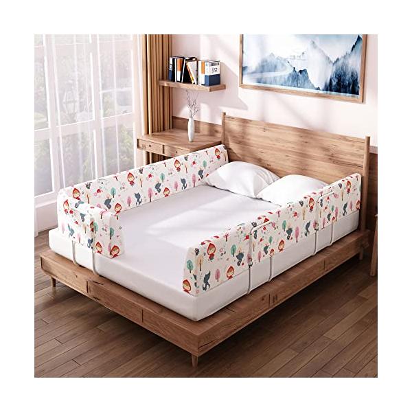 自由変形ホワイト/1.5M/-・Color:ホワイトSize:1.5M・5段階調節、簡易取り付けマットレスの厚さに応じて高さを自由に調整し、取り付けが完了した後、ブラケットの高さは40 CM-60 CMに達し、5段の位置で快適な高さに調整す...