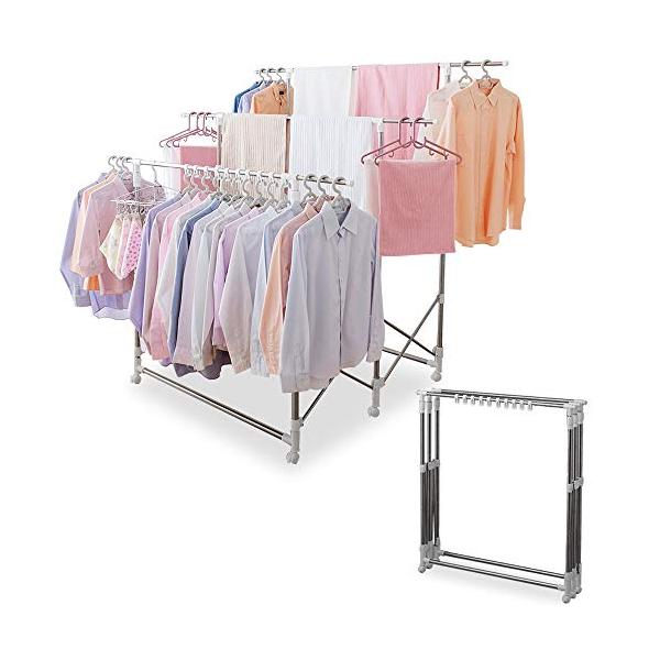 3連伸縮(約5人分)シルバー/キャスター付き(布団3枚干し)/H-MS3S・Style:3連伸縮(約5人分)・パッケージ個数:1・商品サイズ(約):幅111~150×奥行20~114×高さ120~165cm・重量(約):6.8kg・材質:ス...