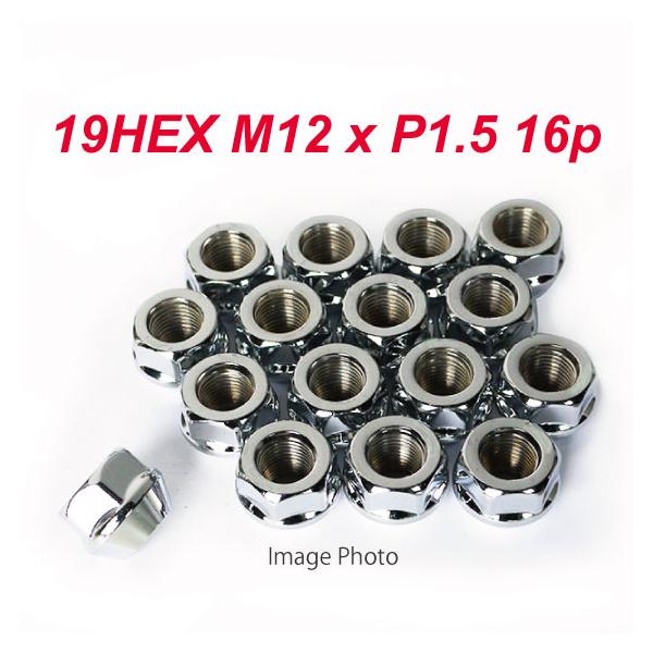 新品未使用ですが長期保管品のため特価にて出品です。材質：スチール製表面処理：クロームメッキ製造国：台湾サイズ：60°テーパー座 19HEX M12 x P1.5 主な適合車種：トヨタ、ホンダ、ダイハツ、マツダ、三菱、レクサス※装着されるホイ...