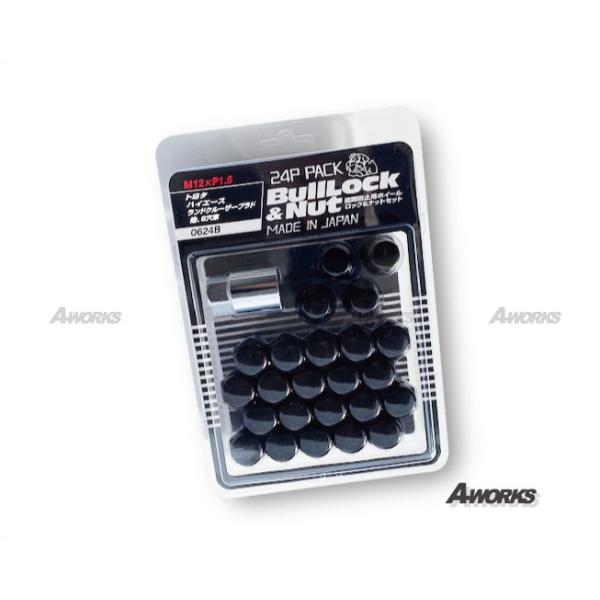 ★発売元　協永産業株式会社（日本製）★サイズ　６穴車用　２１ＨＥＸ Ｍ１２ｘＰ１．５　６０°テーパー座　全長３１ｍｍ　カラー　ブラック★商品内容　ナット ２０個、ロックナット ４個、ロックナットキー １個※平面座のトヨタ、レクサス、、三菱、...