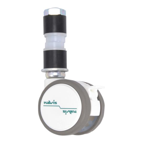 ●<商品詳細参考ページ>外部リンク：https://axel.as-1.co.jp/asone/d/0-225-01-01/●材質：本体／ナイロン、車輪／エラストマー●キャスター径：φ50mm●ストッパー付き●取付パイプ径：内径...